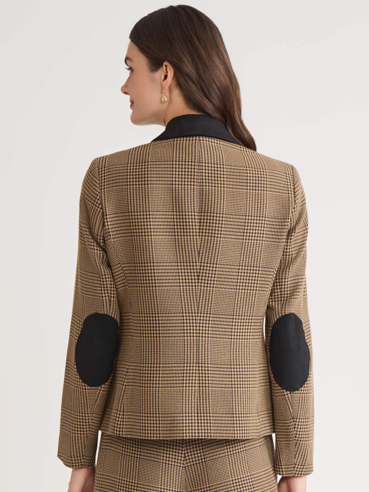 Kasper Women's Plaid Two Button Jacket with Elbow Patch | Belk