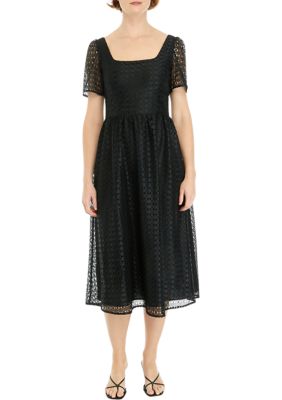 Anne Klein SQUARE NECK MIDI WITH PUFF SLEEVES | belk