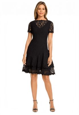 Focus By Shani Two Tiered Ruffle Lace Dress | Belk