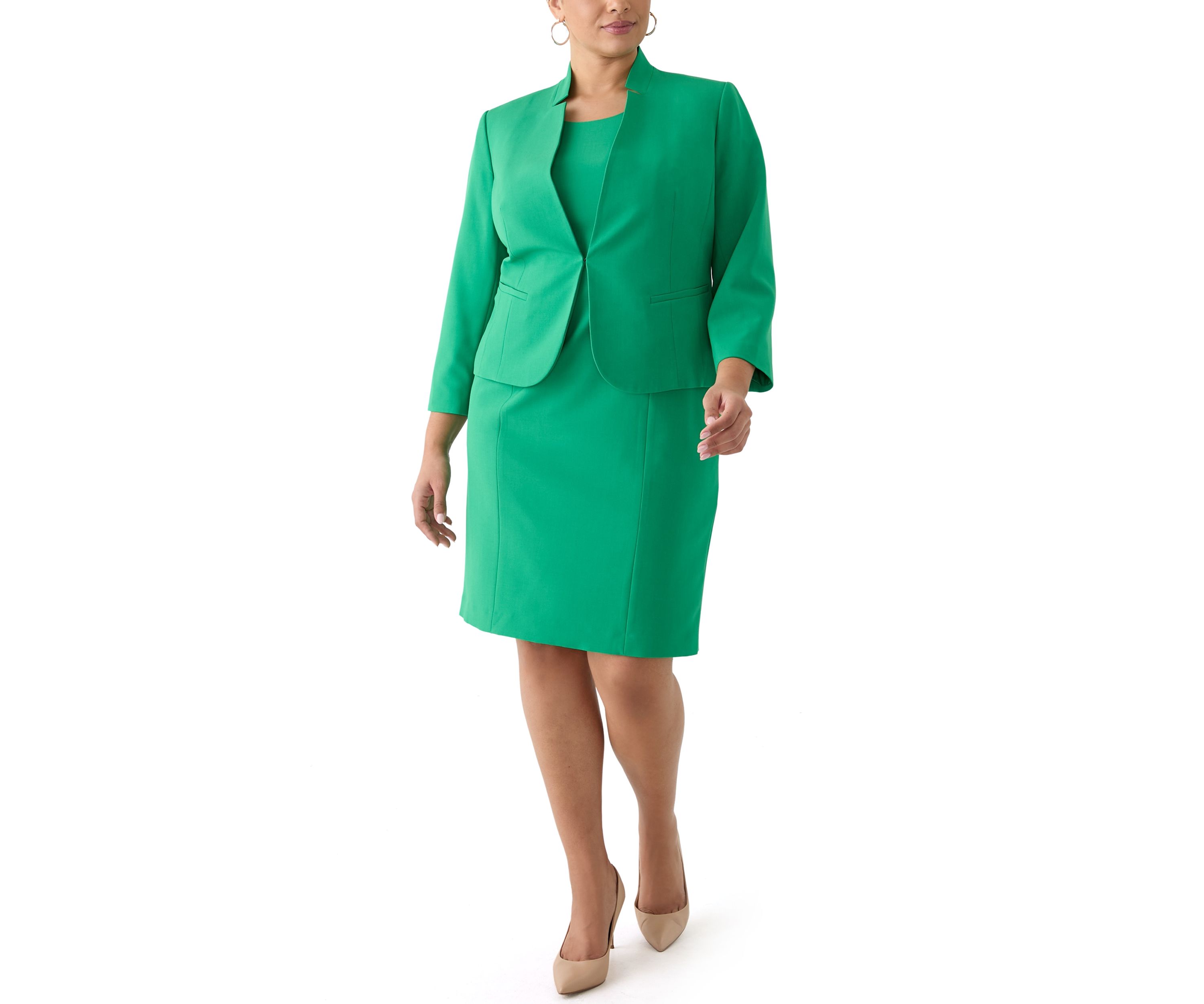 Le Suit Cutout Kissing Jacket & Sheath Dress Suit | Belk
