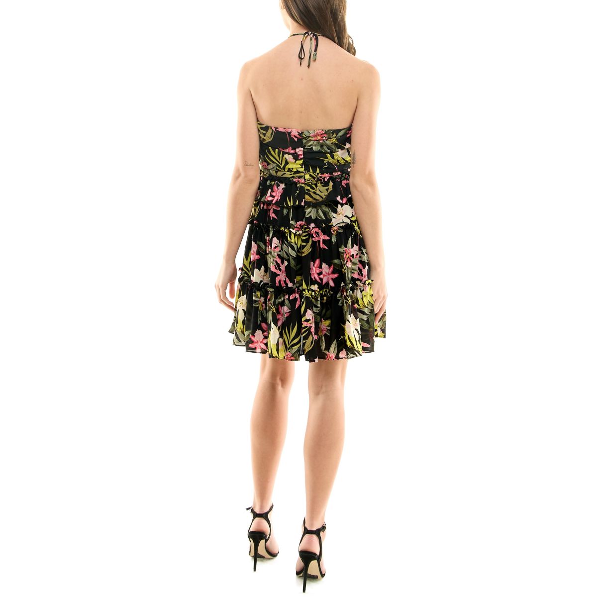 Nicole Miller Midi Shoulderless Dress with Tiered Ruffle Skirt | Belk