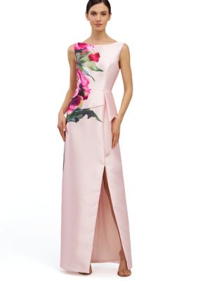 Kay Unger Women's Floral Printed Long Boat Neck Gown | belk