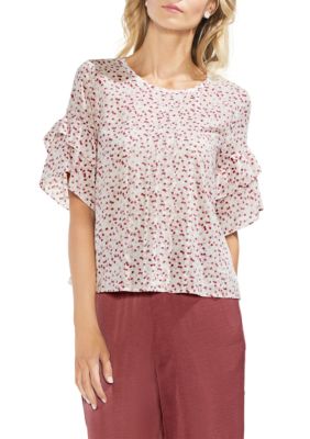 Vince Camuto Tiered Ruffle Sleeve Bud Blouse | belk