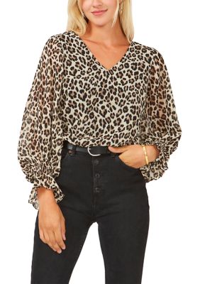 Vince Camuto Women's Blouson Sleeve Animal Print Blouse | belk