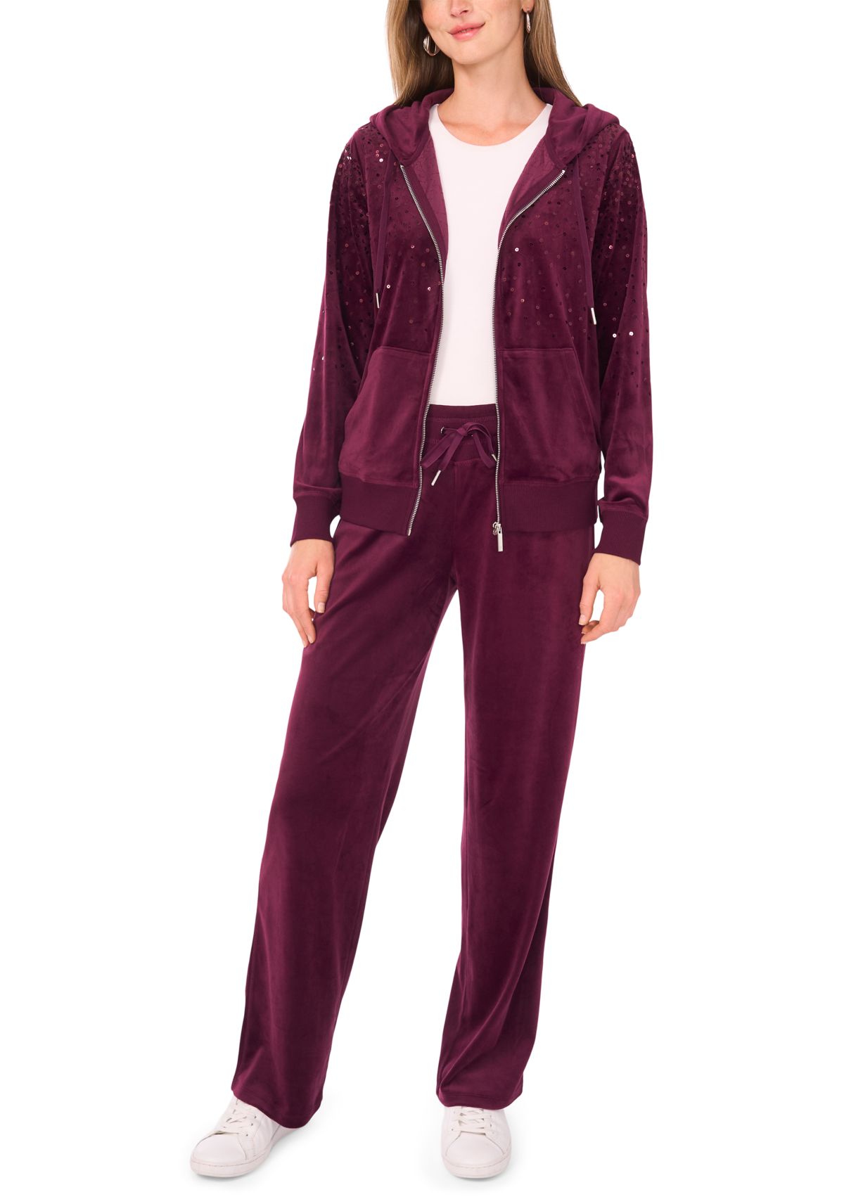 Vince Camuto Women's Velour Zip Front Velour Jacket | Belk