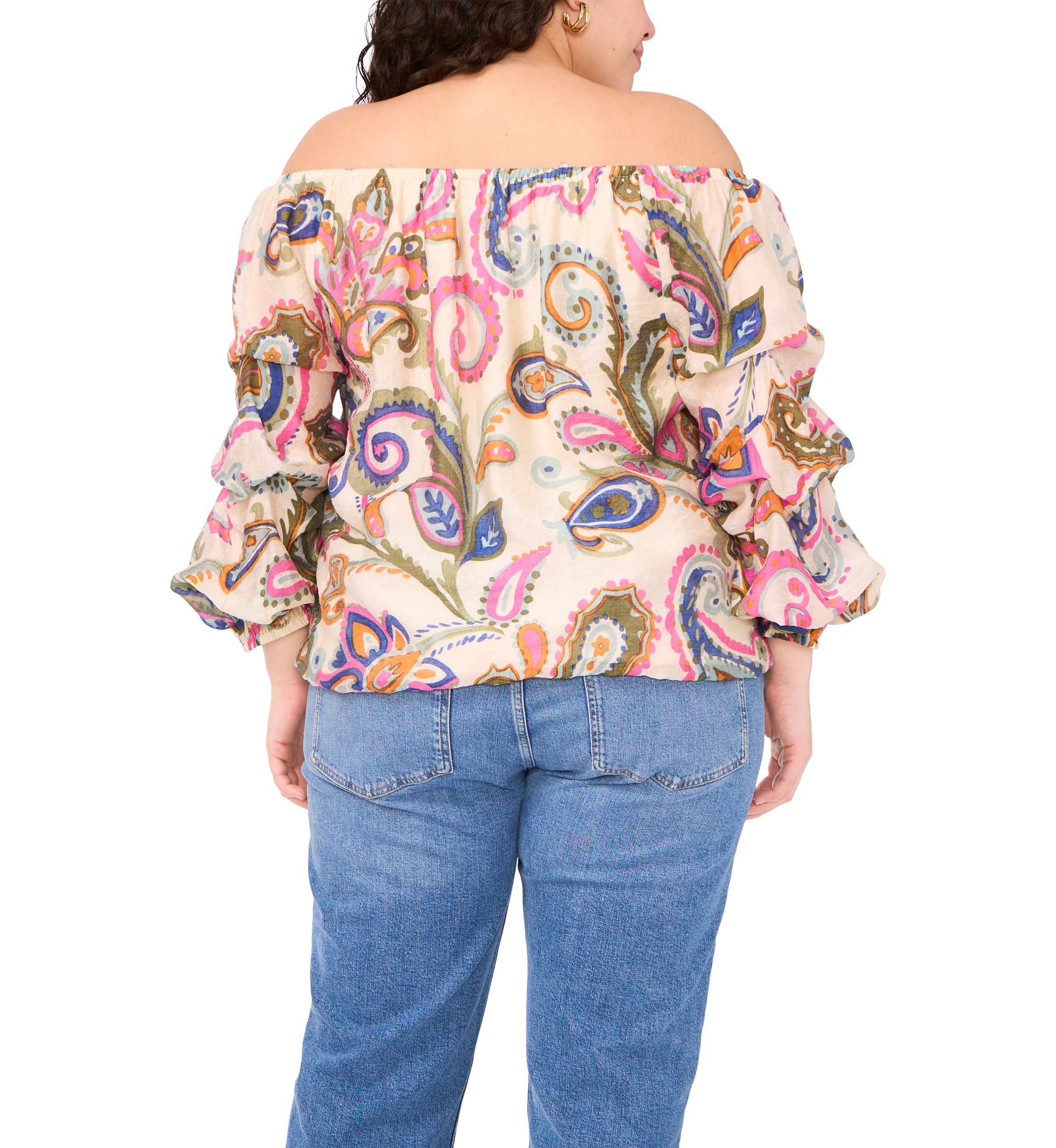Vince Camuto Plus Size Off the Shoulder Bubble Sleeve Top | Belk