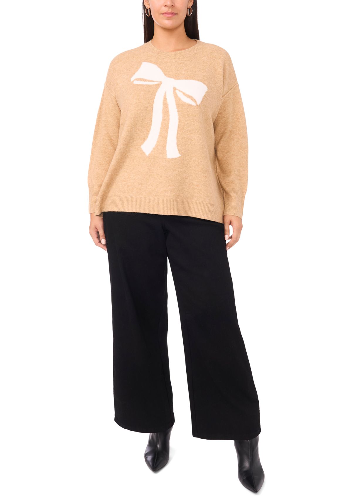 Vince Camuto Plus Size Crew Neck Bow Sweater | Belk