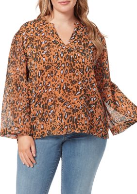 Jessica Simpson Plus Size Long Sleeve Jenna Woven Top | Belk