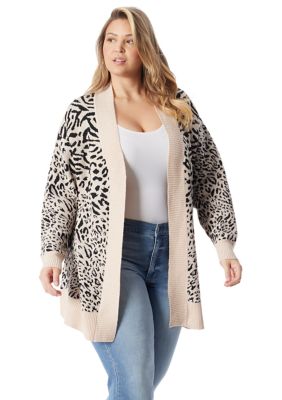 Jessica Simpson Plus Size Open Front Jacquard Printed Cardigan | belk