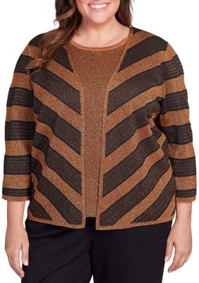 Alfred Dunner Plus Size Lurex 2fer Top | belk