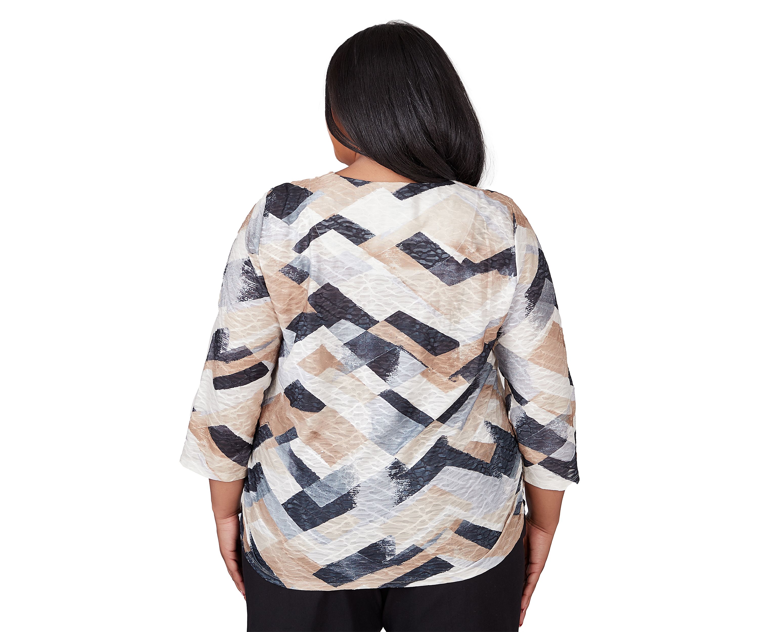 Alfred Dunner Plus Size Classic Abstract Chevron Printed Top | Belk