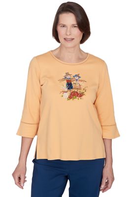 Alfred Dunner Petite Classics Mr. & Mrs. Scarecrow Top | belk
