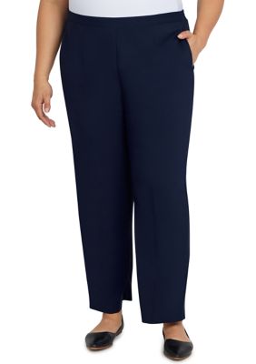 Alfred Dunner Plus Size Picture Perfect Microfiber Twill Short Length Pants | belk
