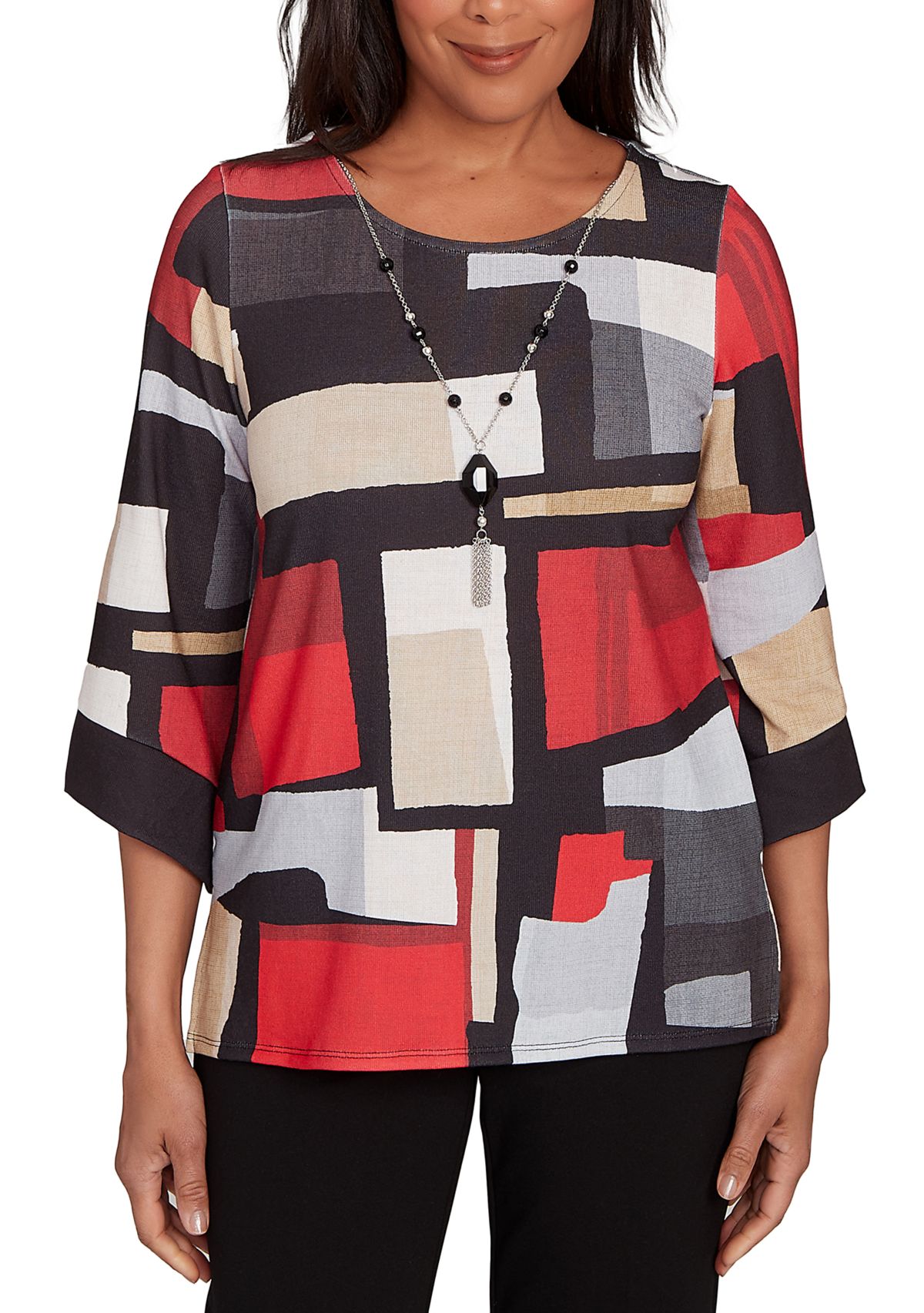 Alfred Dunner Women's Jet Setter Color Block Top | Belk