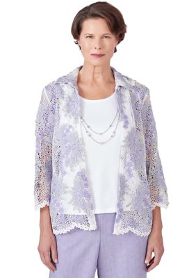 Alfred Dunner Women's Isn't It Romantic Floral Lace Two for One Top | belk