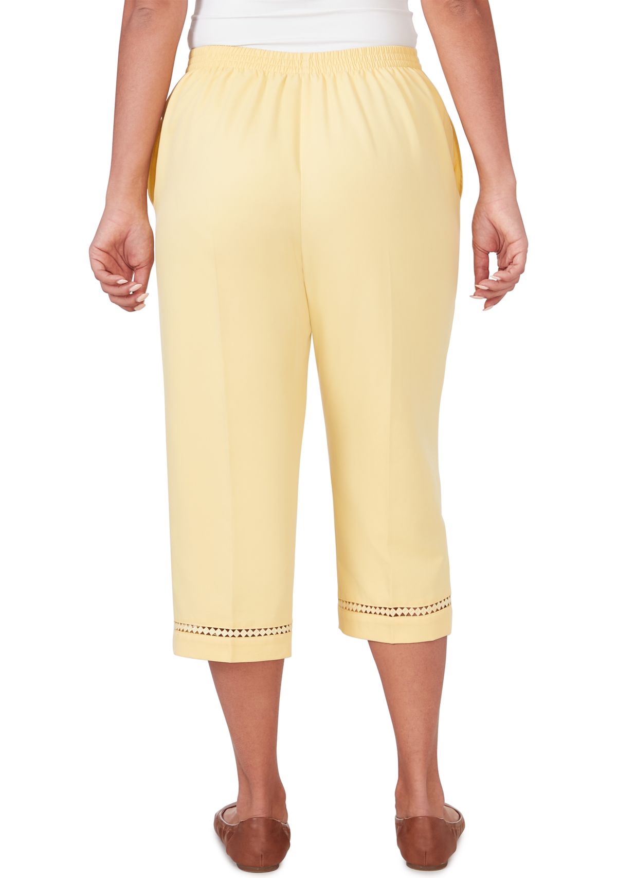 Alfred Dunner Petite Charleston Capri Pants with Lace Inset | Belk