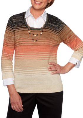 Alfred Dunner Boardroom Shimmer Floral Sweater | belk