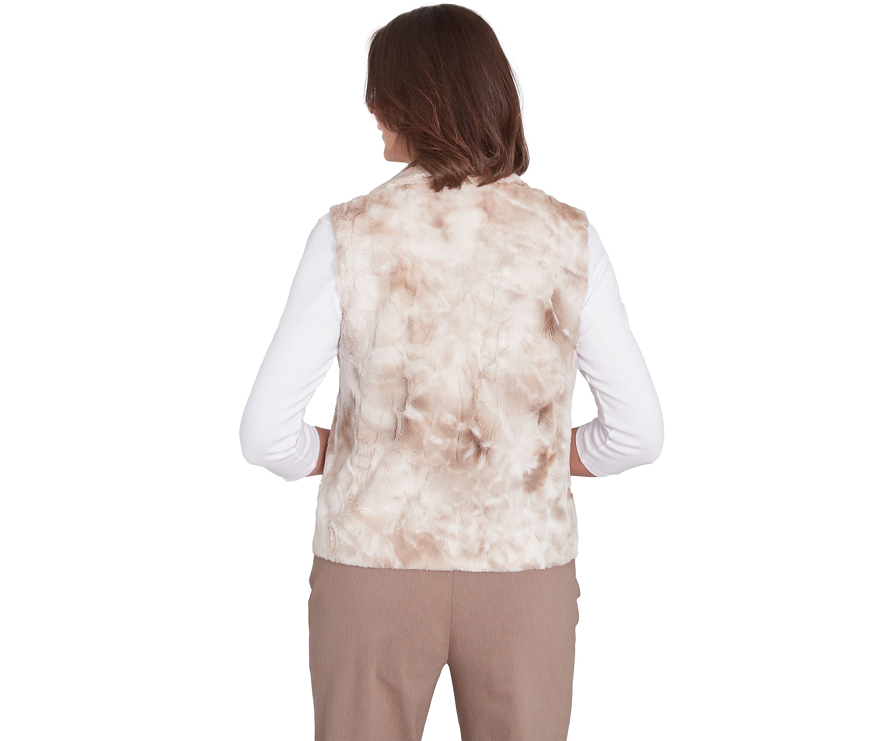 Alfred Dunner Women's Telluride Zip Front Faux Fur Vest | Belk
