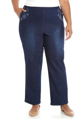Alfred Dunner Plus Size Autumn Harvest Embroidered Jeans | belk