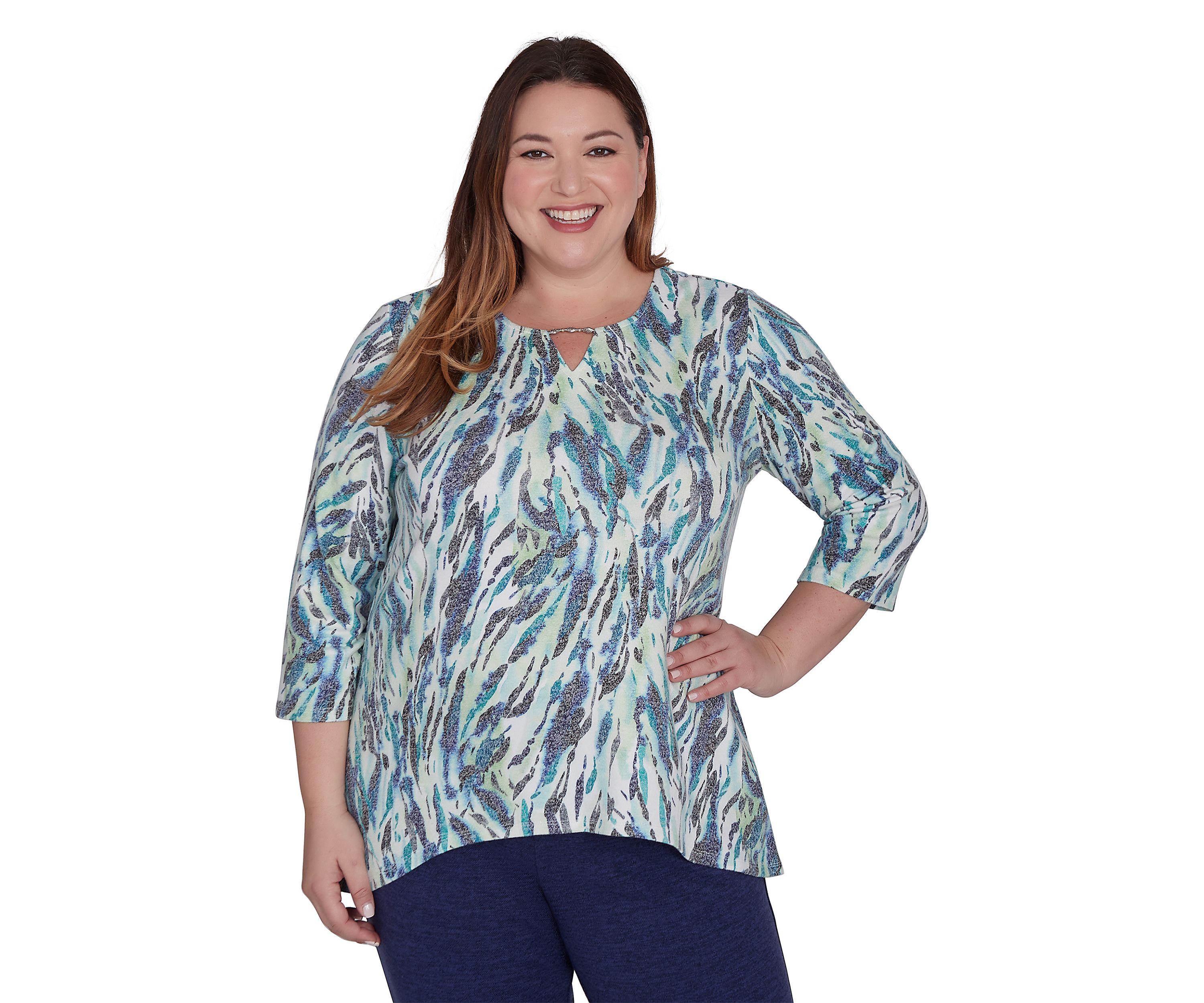 Alfred Dunner Plus Size French Quarter Animal Top | Belk