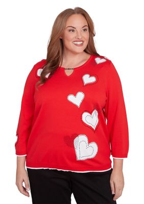 Alfred Dunner Plus Size Heart Sweater | belk