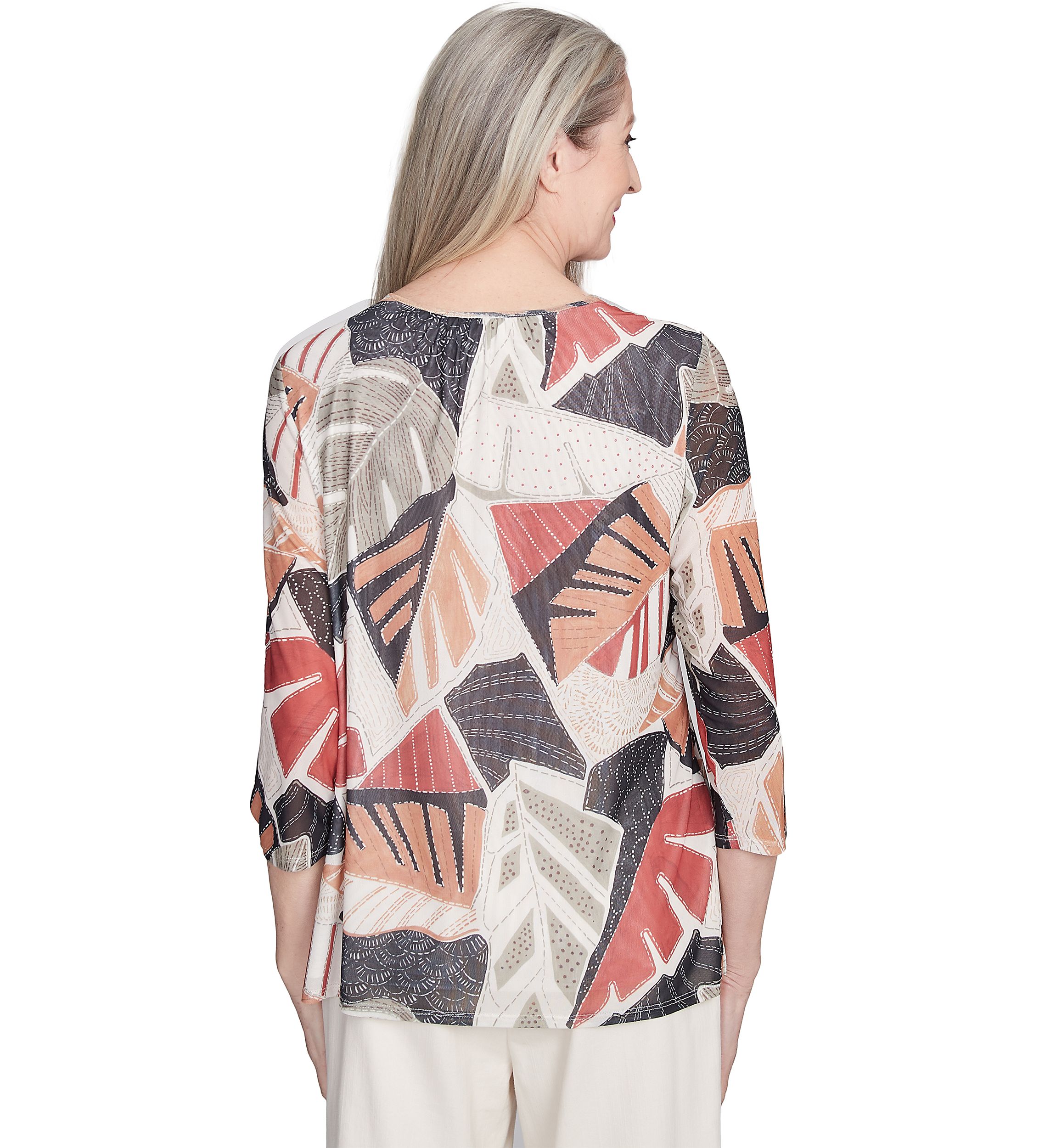 Alfred Dunner Women's Natural Instinct Tropical Mesh Top | Belk