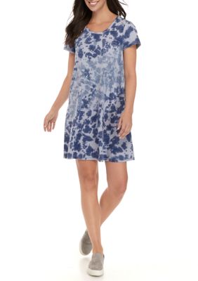 New Directions® Women's Short Sleeve V Neck T-Shirt Dress | belk