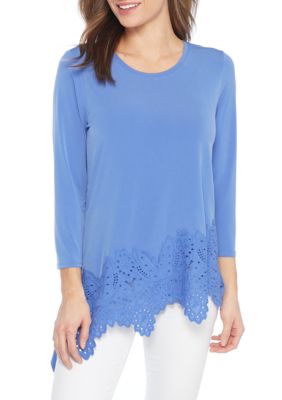 New Directions® Asymmetric Eyelet Tunic | belk