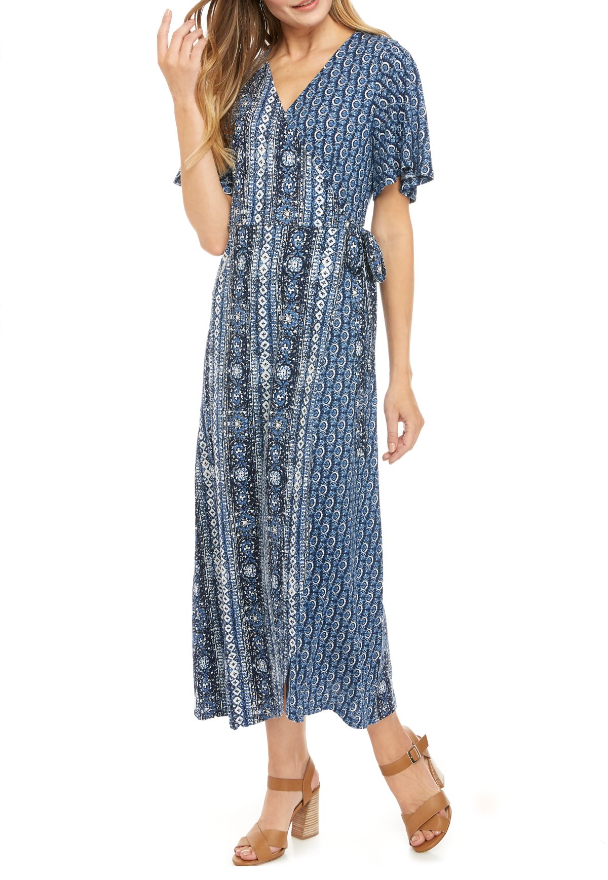 New Directions® Women's Wrap Front Midi Dress | Belk