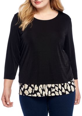 New Directions® Plus Size Double Layer Top Belk