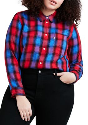 Levi's® Plus Size Ryan One Pocket Wolverine Boyfriend Shirt | belk