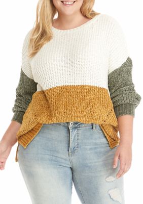 TRUE CRAFT Plus Size Chenille Tunic Sweater | belk