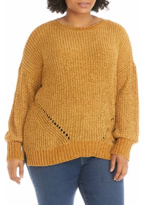 TRUE CRAFT Plus Size Chenille Tunic Sweater | belk