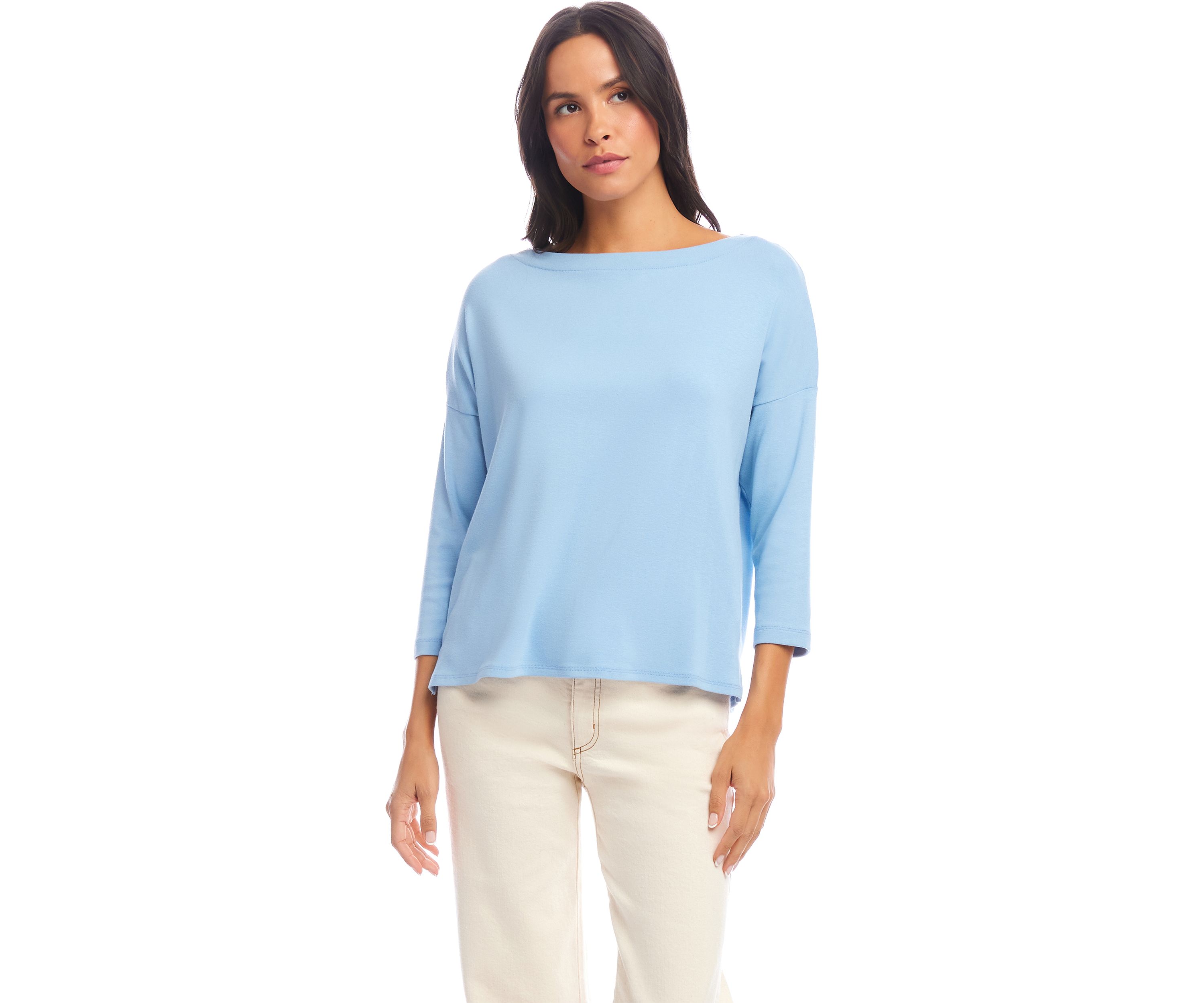 Karen Kane Petite Size 3/4 Sleeve Boat Neck Top | Belk
