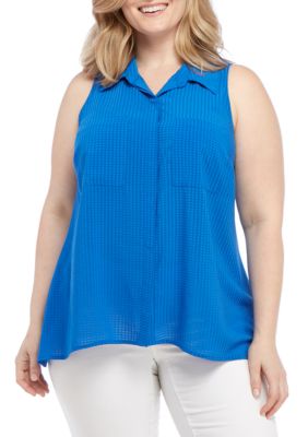 Kim Rogers® Plus Size Sleeveless High Low Utility Top | belk