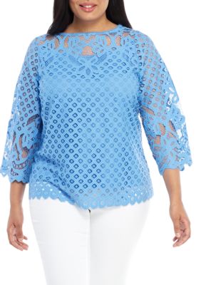 Rafaella Plus Size Abby Lace Top | belk