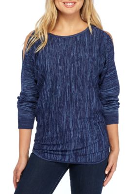 New Directions® Pullover Long Sleeve Cold Shoulder Sweater | belk