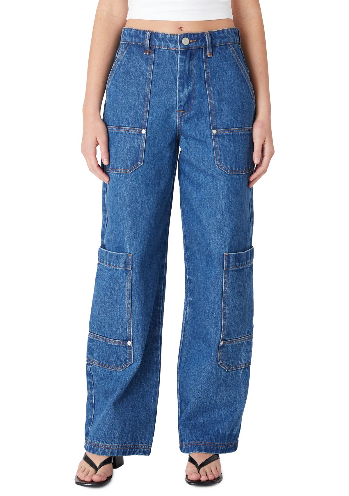 BLANK NYC Women's Franklin Utility Wide Leg Jeans in Hands Down | Belk