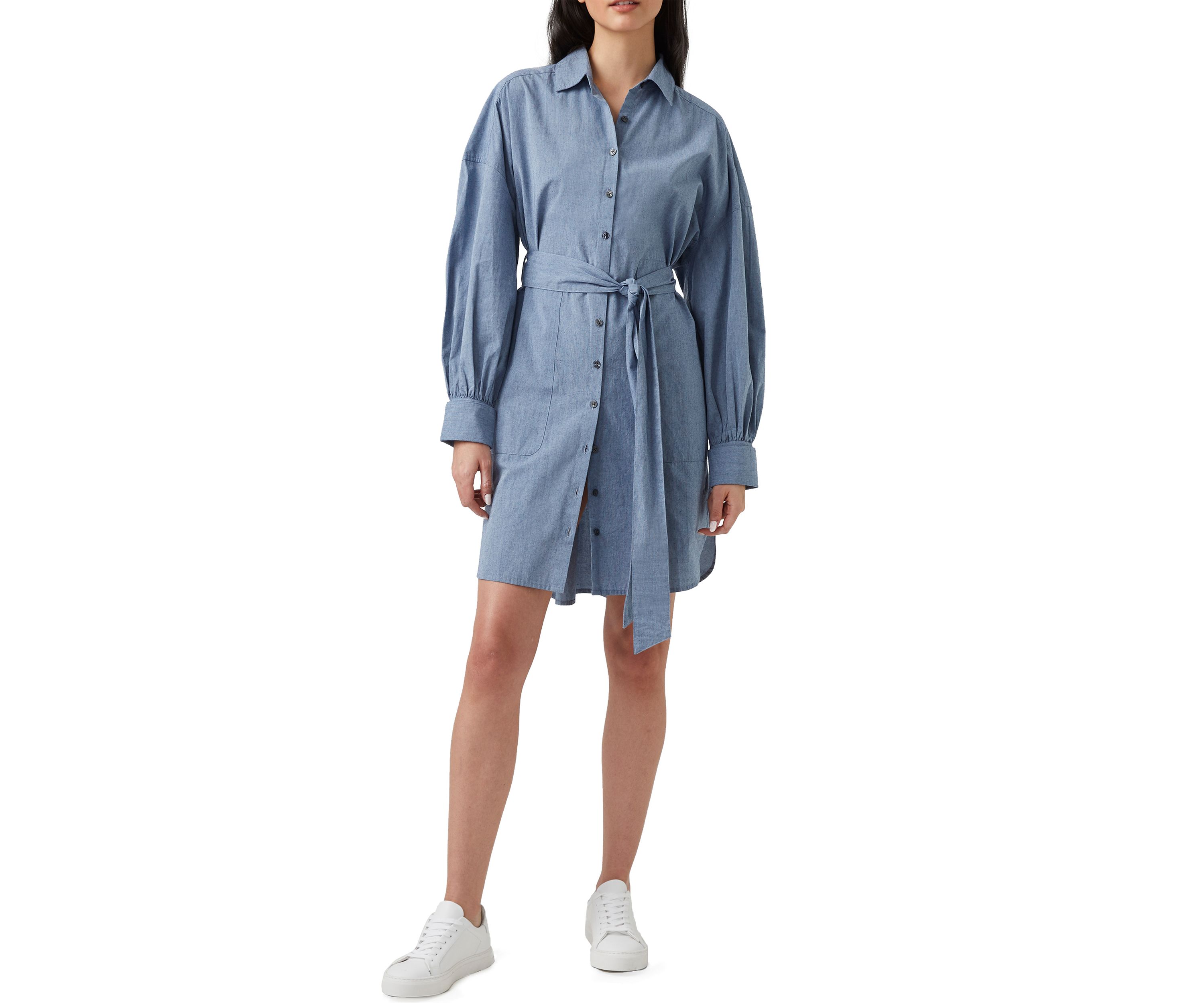French Connection Apika Tie Waist Shirt Dress | Belk