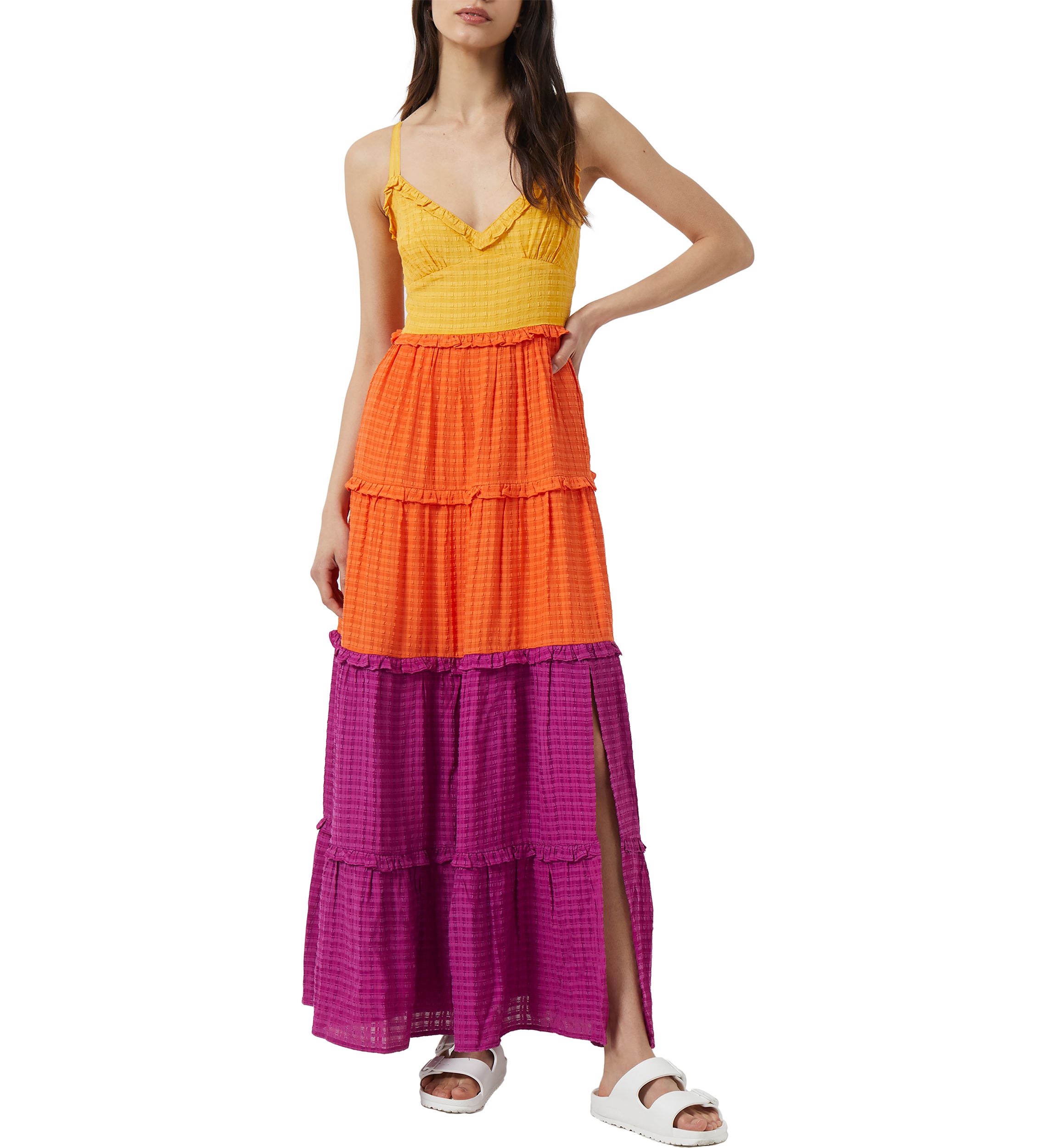 French Connection Adira Birch Tiered Maxi Dress | Belk