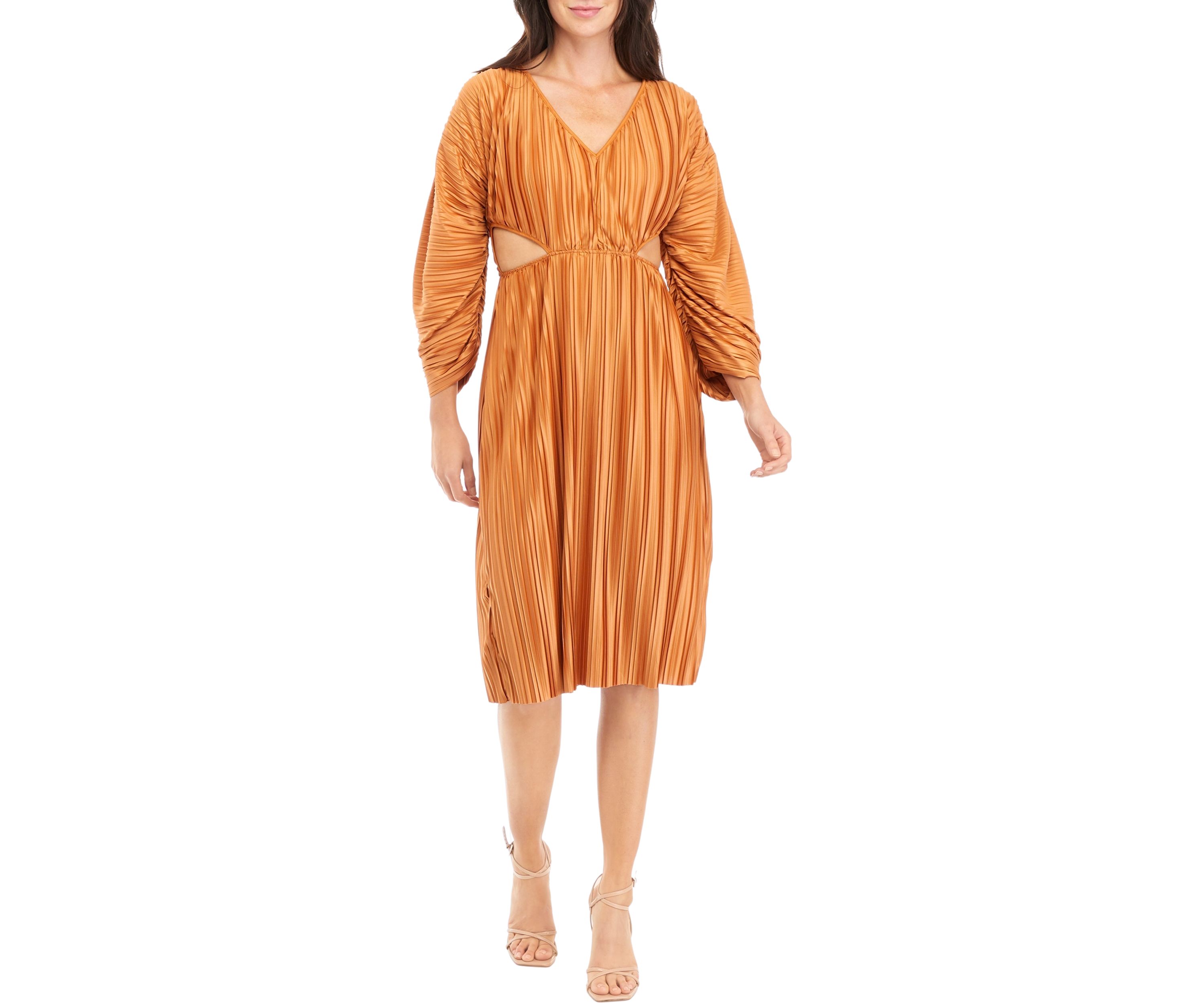 French Connection Regi Pleated Cut Out Dress | Belk