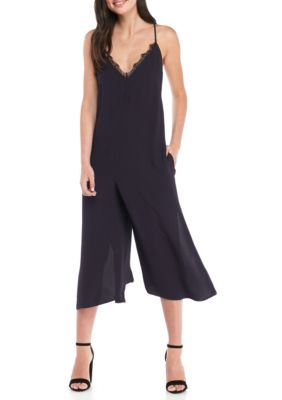 French Connection Lace Trim Crop Jumpsuit | belk