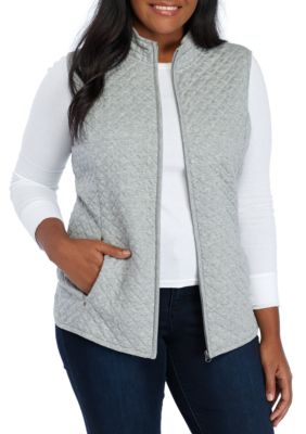 Kim Rogers® Plus Size Solid Zip Vest | belk