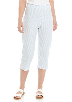 Kim Rogers® Women's Seersucker Cropped Capris | belk