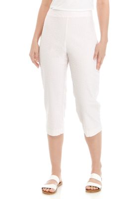 Kim Rogers® Women's Seersucker Cropped Capris | belk