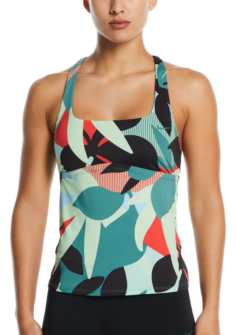 Nike® Jungle Floral Square Neck Tankini Swim Top | Belk