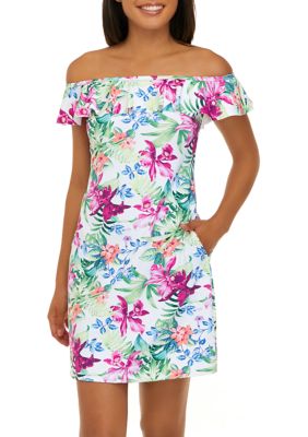 Tommy Bahama Coastal Gardens Off the Shoulder Spa Dress | belk