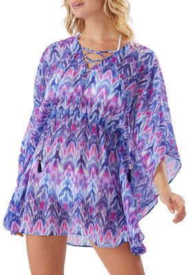 Tommy Bahama® Ikat Mirage Lace Up Tunic Swim Cover Up | belk
