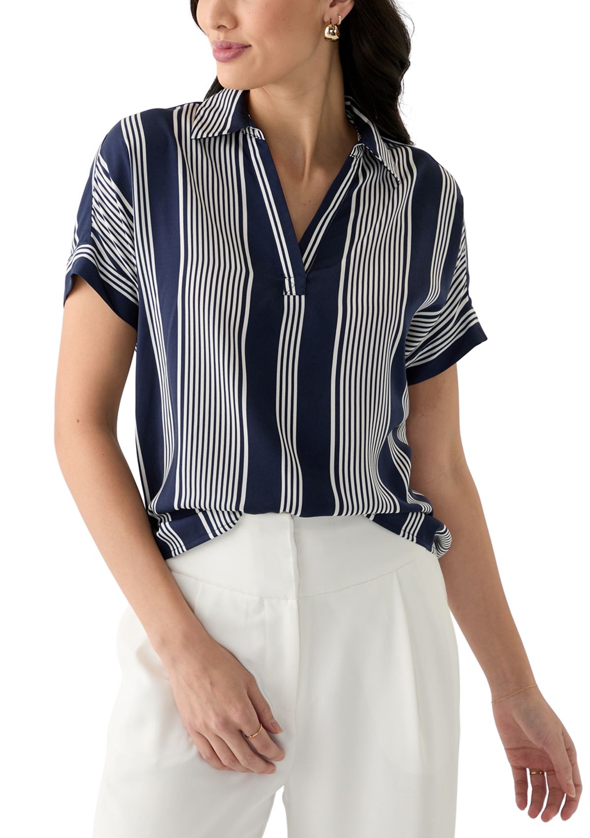 Single Thread Women's Printed Satin Washed Blouse | Belk