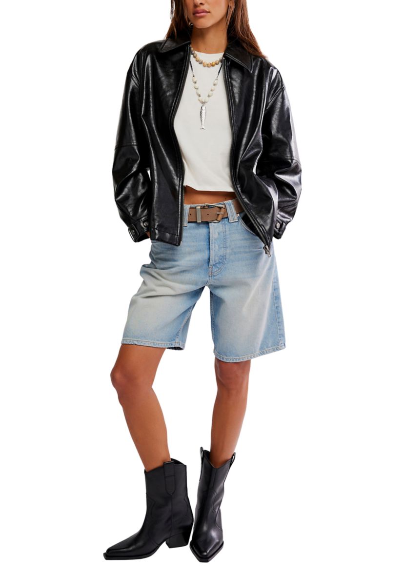 Free People Slaone Vegan Leather Jacket | Belk